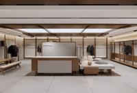 China Wabi-Sabi Timber Texture Clothing Store Display Fixture Set with Multi-Zone Functional Partition and Detachable Modular Fixture for sale
