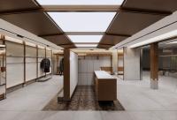 China Wabi-Sabi Timber Texture Clothing Store Display Fixture Set with Multi-Zone Functional Partition and Detachable Modular Fixture for sale