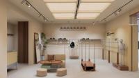 China Mocha Wood Neutral Tone Baby Clothing Store Interior Design with Modular Detachable Structure and Safe Rounded Edge for sale