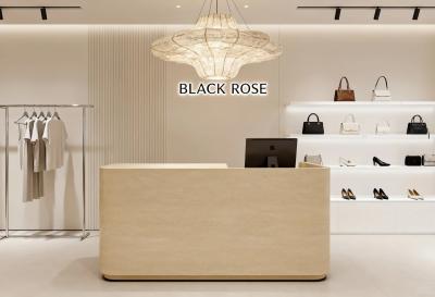 China Natural Wood Minimal Women Clothing Store Interior Design | Neutral Ladies Garment Full Shop Layout for sale