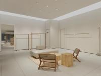 China Full Minimal Raw Wood Cream Women Clothing Store Interior Design for sale