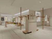 China Full Minimal Raw Wood Cream Women Clothing Store Interior Design for sale