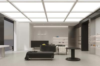 China Modern Black White Minimal Casual Shoe Shop Layout Design for sale