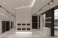 China Modern Black White Minimal Casual Shoe Shop Layout Design for sale