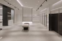 China Modern Black White Minimal Casual Shoe Shop Layout Design for sale