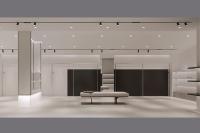China Modern Black White Minimal Casual Shoe Shop Layout Design for sale
