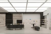 China Modern Black White Minimal Casual Shoe Shop Layout Design for sale