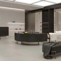 China Modern Black White Minimal Casual Shoe Shop Layout Design for sale