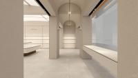 China ream Arch Minimal Women Clothing Store Interior Design | Warm Neutral Ladies Garment Full Shop Layout for sale