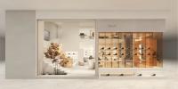 China Warm Pure White Minimal Daily Sneaker Boutique Layout Design for sale