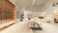 China Warm Pure White Minimal Daily Sneaker Boutique Layout Design for sale