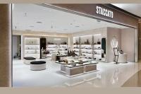 China Light Neutral Matte Luxury Women Leather Shoe & Handbag Store Interior Design | Ladies Leather Goods Boutique Full Shop Layout for sale