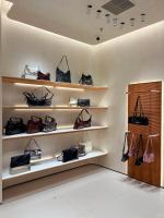 China Light Beige Designer Full Wall Showcase Decorative For Commuter Leather Handbag Store for sale