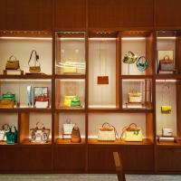 China 180mm Luxury Showcase Boutique Layout Luxury Bag Display Case for sale