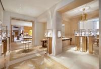 China Travertine Luxury Bag Display Cabinet Fashion Scarf Apparel  High End Display Case for sale