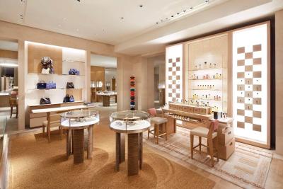 China Travertine Luxury Bag Display Cabinet Fashion Scarf Apparel  High End Display Case for sale