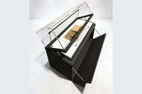China Hydraulic Lift Museum Display Cabinet with Anti-UV Glass and Lockable Hidden Storage for Art Exhibits for sale