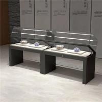 China Matte White Relic Display Case Customized Logo Museum Glass Display Box for sale