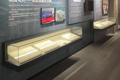 China Wall Mount Museum Exhibit Cases Built In LED UV Proof Glass For Historical Archives for sale