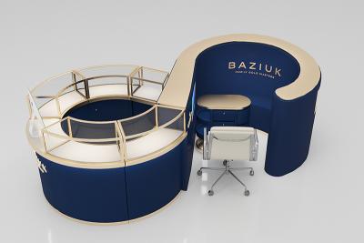 China Custom Secure Jewelry Display Cases Infinity Shape LED Light  Jewelry Shop Counter for sale