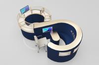 China Custom Secure Jewelry Display Cases Infinity Shape LED Light  Jewelry Shop Counter for sale