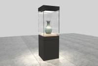 China Linen Liner Museum Display Showcase 3D Design Dampproof Museum Display Pedestal for sale