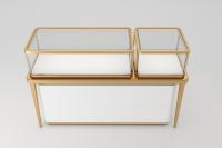 China Custom Modern Jewelry Display Furniture, Combined Glass Showcase, Metal Frame, Velvet Liner For Jewelry Boutique for sale