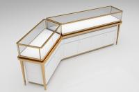China Modular Combined L-Shaped Corner Jewelry Display Cabinet with Velvet Liner Glass Showcase for sale