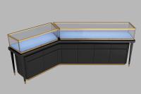 China Modular Combined L-Shaped Corner Jewelry Display Cabinet with Velvet Liner Glass Showcase for sale