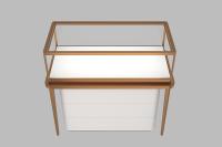 China Modern Jewelry Island Display Counter with Built-in LED Light Lockable Storage and Tempered Glass Showcase for sale