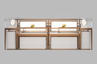 China Modular Jewelry Kiosk Bronze Frame Freestanding Large Jewelry Tree Display Stand for sale