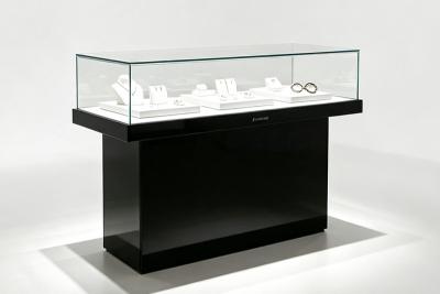 China Ultra Clear Tempered Glass Jewelry Display Counter with Lockable Storage Drawers and 1200*550*950mm Dimensions for sale