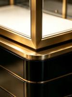 China Arched Glass Onyx Texture Lockable Jewelry Display Counter for Luxury Boutiques for sale