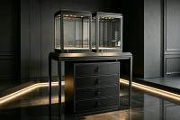China Dual-Unit Lockable LED Illuminated Jewelry Display Cabinet with Drawer Storage Base for sale