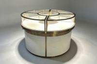 China Luxury Hollow-Center Round Jewelry Island Showcase with Multi-Compartment Glass Display Cabinet and LED Illumination for sale