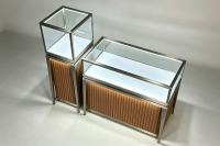 China Stainless Steel Jewelry Showcase Display with Built-in LED Lighting and Lockable Glass Cabinet for sale