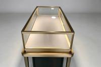 China Luxury Gold‑Framed Jewelry Counter With Side Pull‑Out Display Trays & Storage Drawers for sale