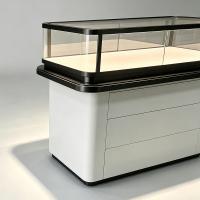 China Modern Rounded-Corner Jewelry Counter with Pull-Out Display Tray and Lockable Storage for sale