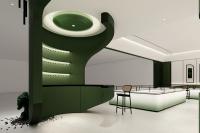 China New Chinese Style Curved Jewelry Showcase with One-Stop Customization Service for Jade Retail Stores for sale