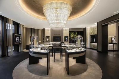 China Art-Deco Style Jewelry Boutique with Full-Store Custom Curved Showcase for sale