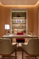 China Art-inspired Retro Luxury Jewelry Boutique with Curved Round Display Counter & VIP Private Lounge for sale