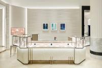China Neo-Classical Luxury Jewelry Showroom with Full-Store Customization and Marble & Polished Metal Display for sale