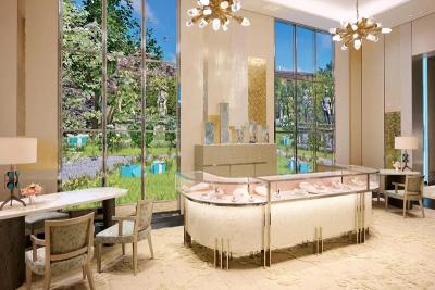 China Neo-Classical Luxury Jewelry Showroom with Full-Store Customization and Marble & Polished Metal Display for sale