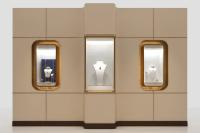 China French Neo-Luxury Jewelry Showroom with Glass Showcase Brass Trim and Complete Turnkey Solution for sale