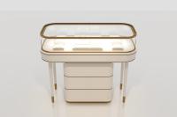 China French Neo-Luxury Jewelry Showroom with Glass Showcase Brass Trim and Complete Turnkey Solution for sale
