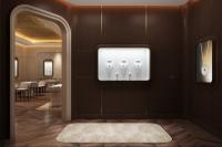 China French Neo-Luxury Jewelry Showroom with Glass Showcase Brass Trim and Complete Turnkey Solution for sale