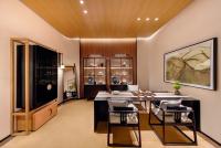 China Modern Chinese-National-Style Jewelry Boutique with Curved Round Glass Showcase and Solid Wood Display Cabinet for sale