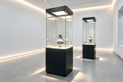 China Lockable Museum Display Showcase with Anti-Reflective UV-Filter Glass and Integrated Top LED Lighting for sale