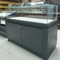 China Anti-Glare Four-Sided Glass Museum Exhibit Cabinet With Adjustable Riser Blocks And Double-Door Storage Base for sale