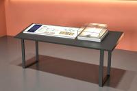 China Matte Black Open Museum Exhibit Desk With Customizable Dimensions And Freestanding Display Table For Relics for sale